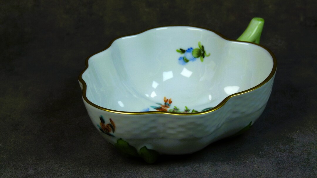 Herend Porcelain Bowl, Hand-painted Flowers, Vintage, Very Good ...