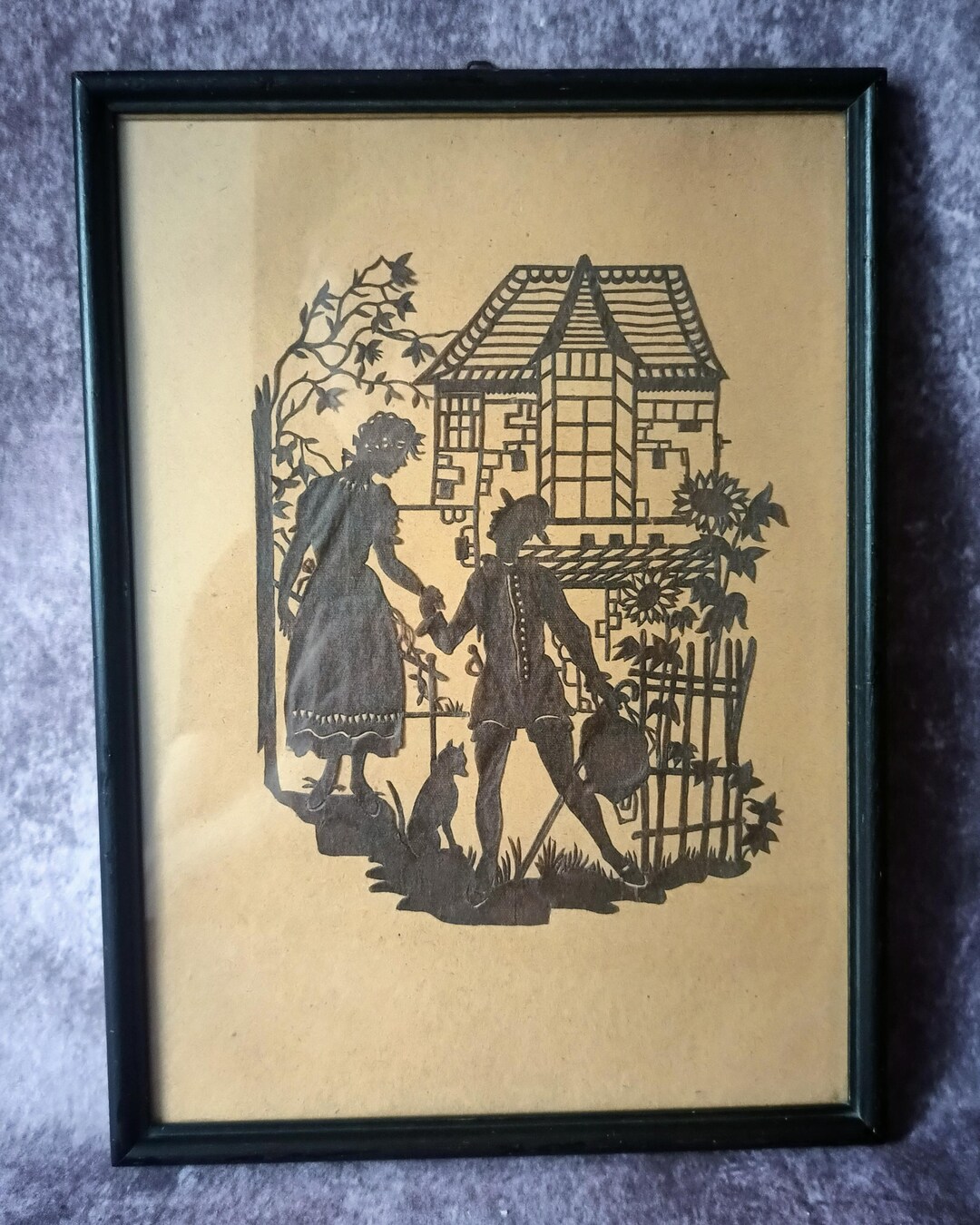 Scherenschnitte Paper Cut Art – Mid-20th Century German Folk Scene ...