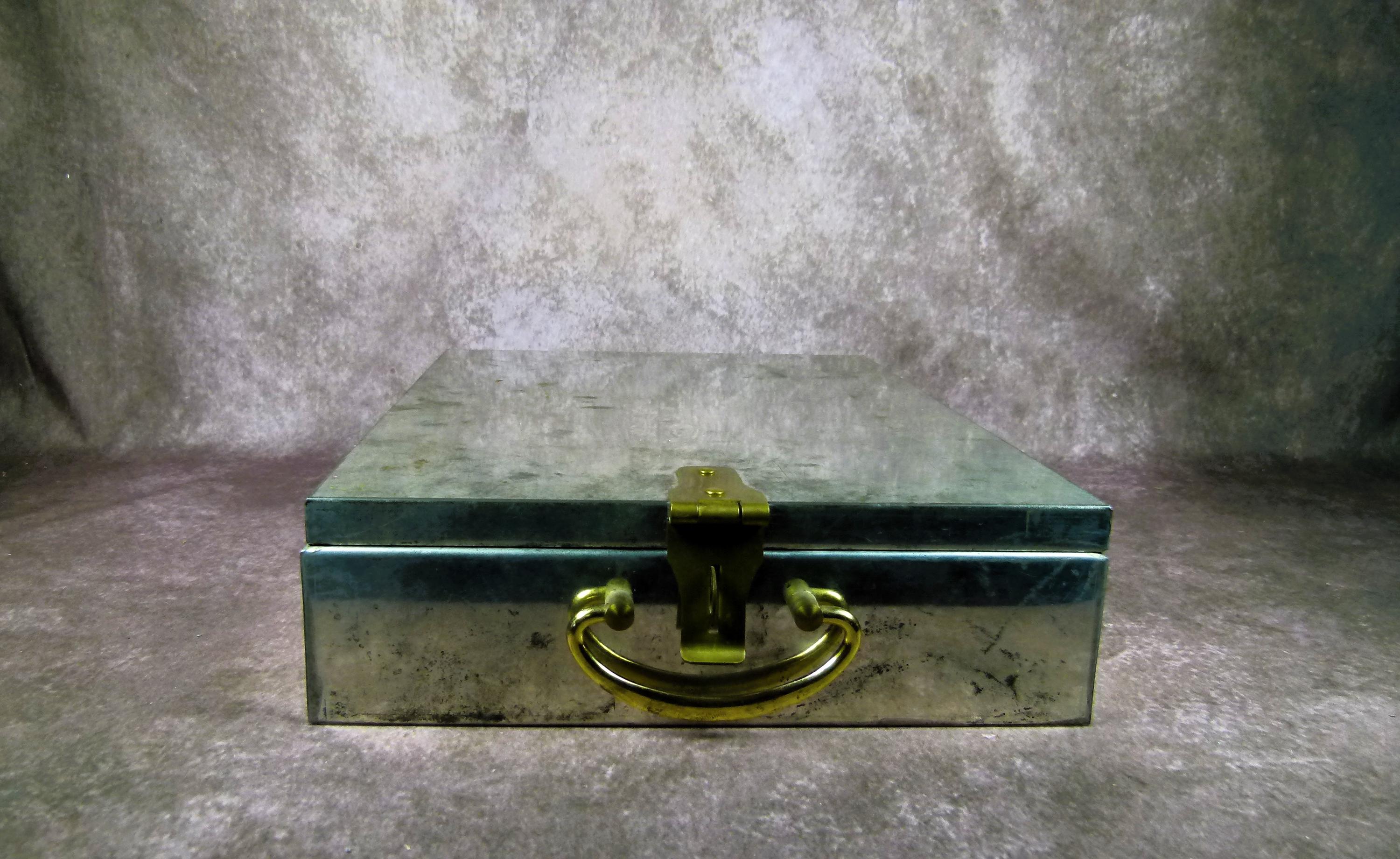 Vintage Industrial Galvanized Steel Safety Deposit Box Mid-20th Century ...