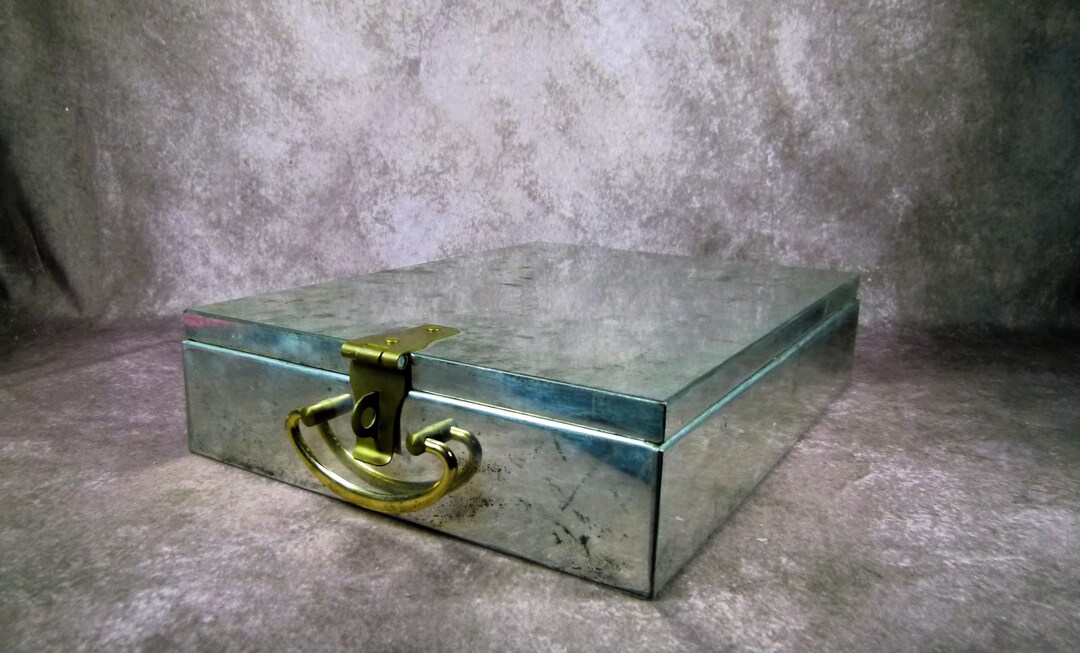 Vintage Industrial Galvanized Steel Safety Deposit Box Mid-20th Century ...
