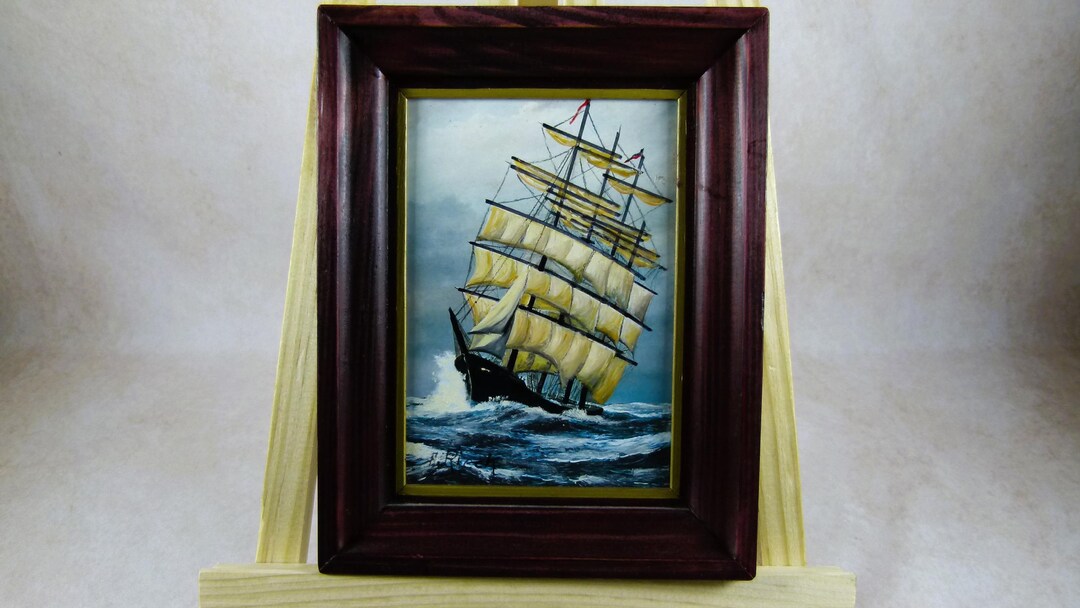 Vintage Maritime Oil Painting on Board by Emil Rieck Signed Original - Etsy