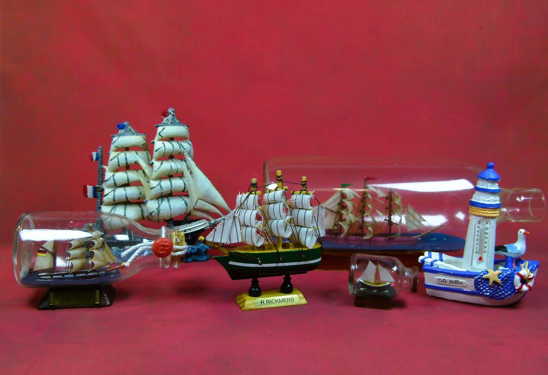 Set of 6 Vintage Ship Models and Nautical Collectibles - Etsy