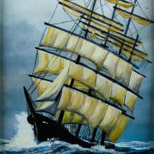 Vintage Maritime Oil Painting on Board by Emil Rieck - Etsy Australia