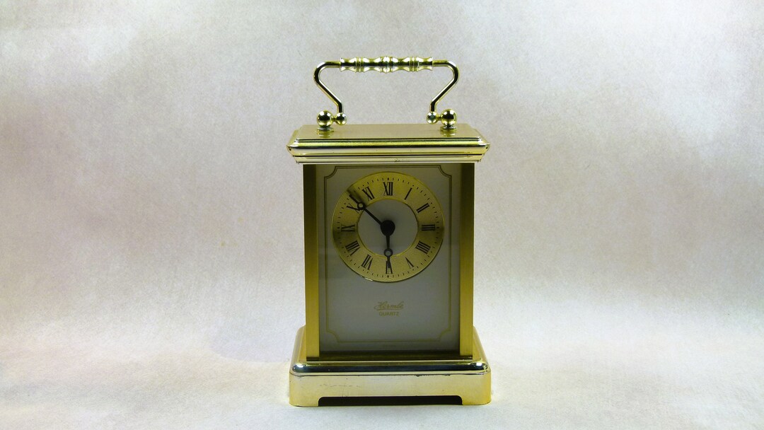 Hermle Quartz Mantel Clock, Brass and Plastic, Excellent Condition - Etsy