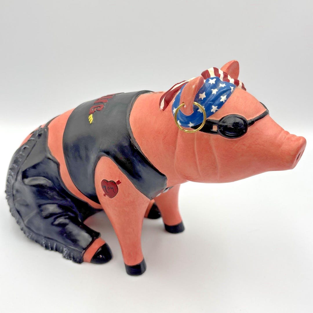 Hawg Wild Motor Cycle Biker PIGGY BANK Pigs in the City Department 56 ...