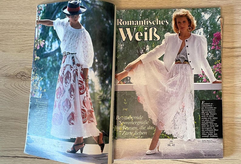 Burda Moden 6 / 1985 Pattern Sheet, Sewing Magazine, Fashion, Magazine ...