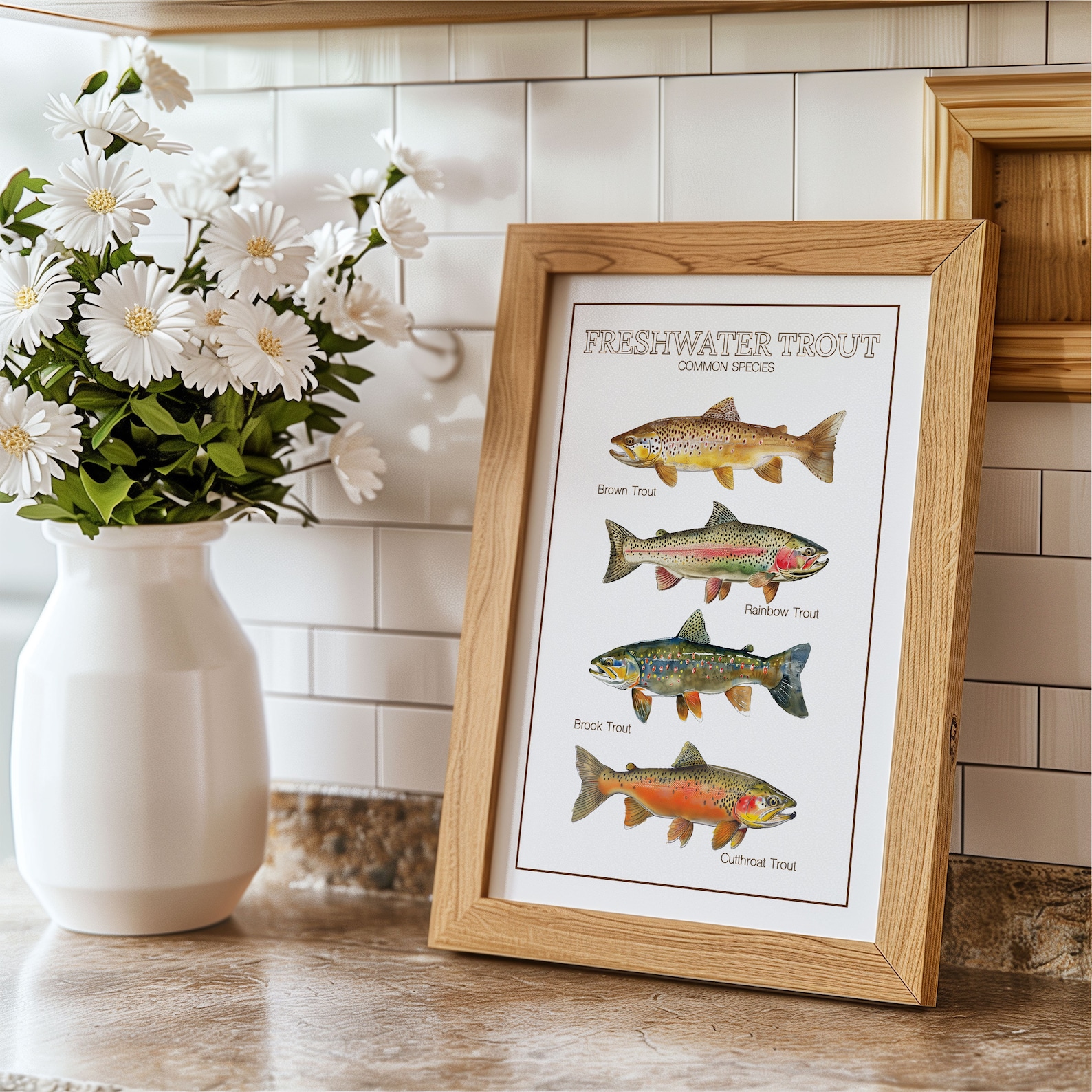 Watercolor Common Trout Species Poster Digital Download | Fishing Decor ...