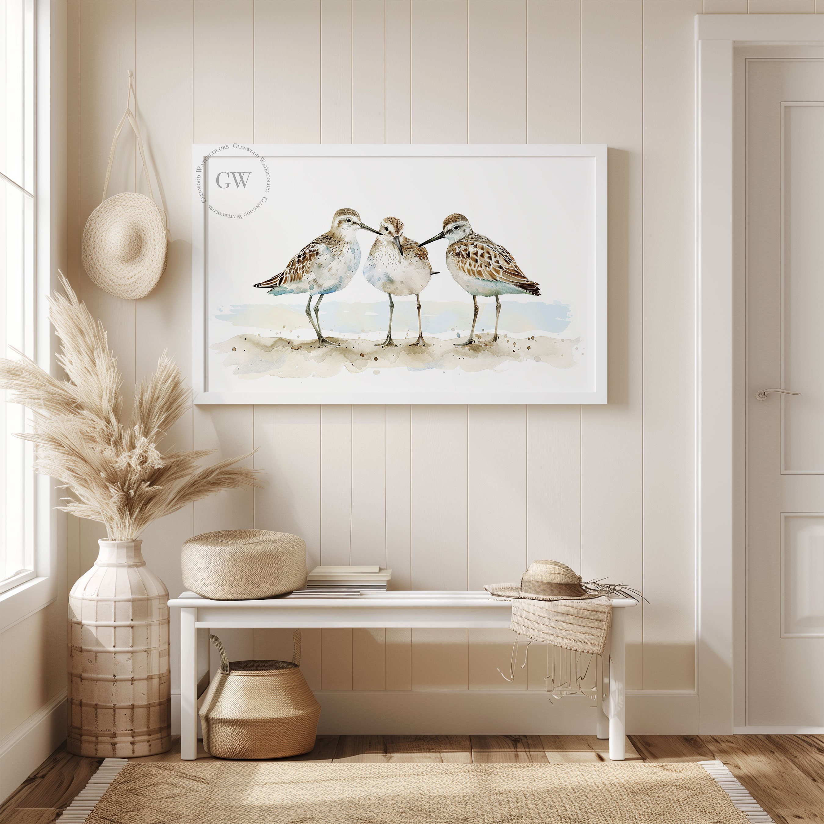 Watercolor Sandpiper Bird Trio Watercolor Digital Download | Coastal ...
