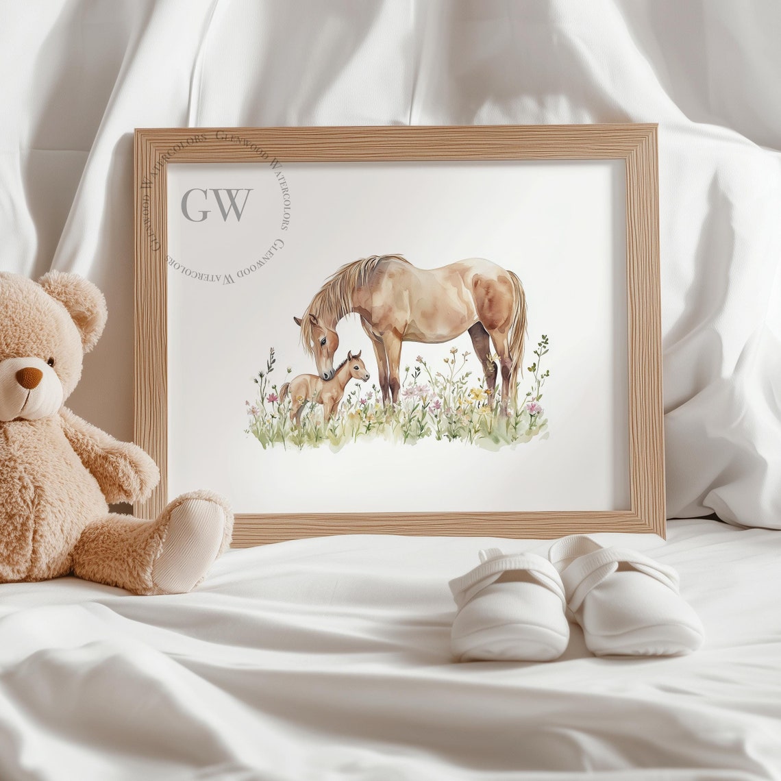 Watercolor Horse and Foal Digital Download | Nursery Horse Decor ...