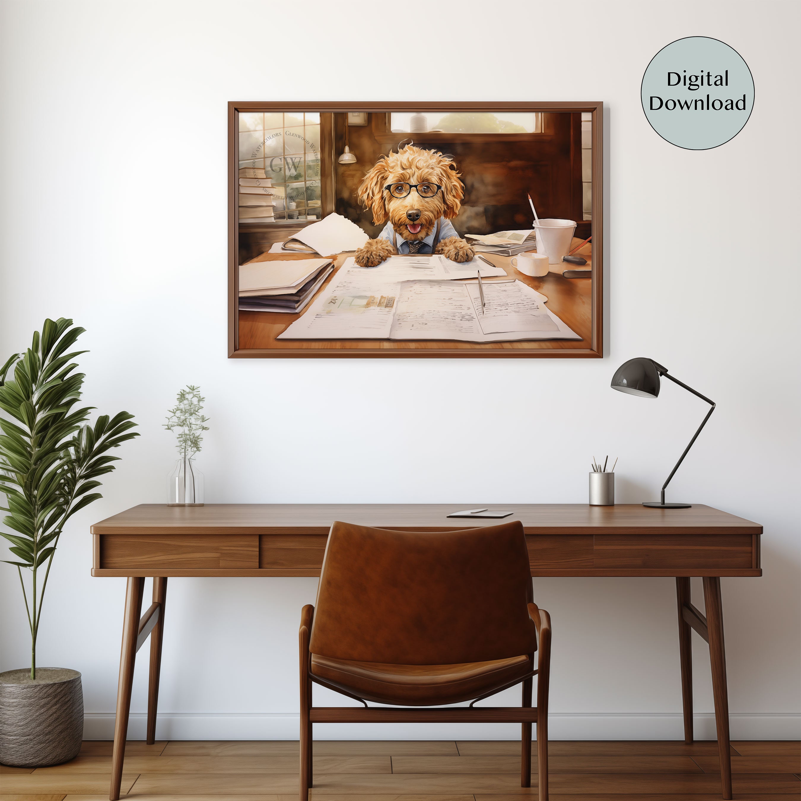 Goldendoodle Watercolor Digital Download Pet Art Unique Pet Wall Decor ...