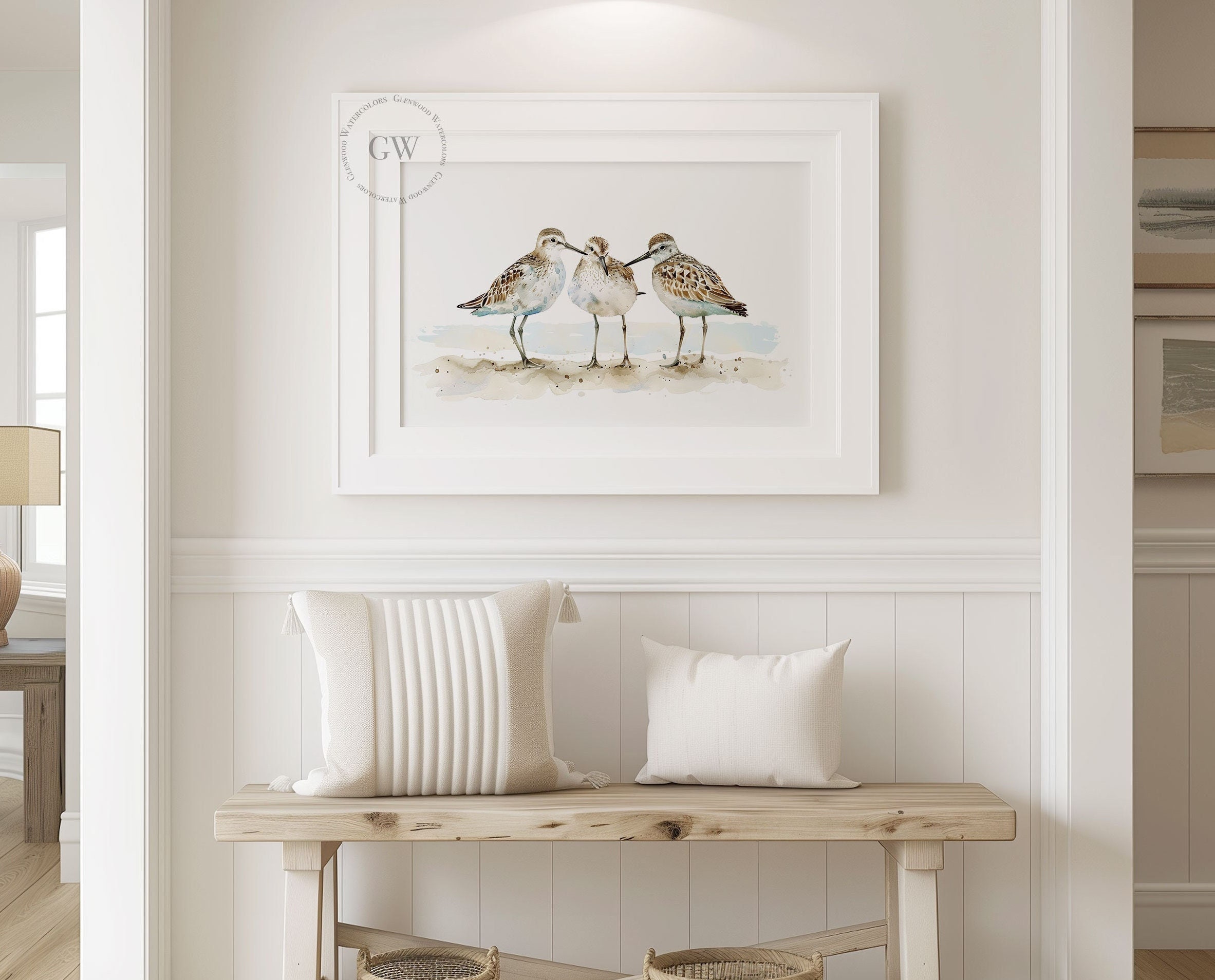 Watercolor Sandpiper Bird Trio Watercolor Digital Download | Coastal ...