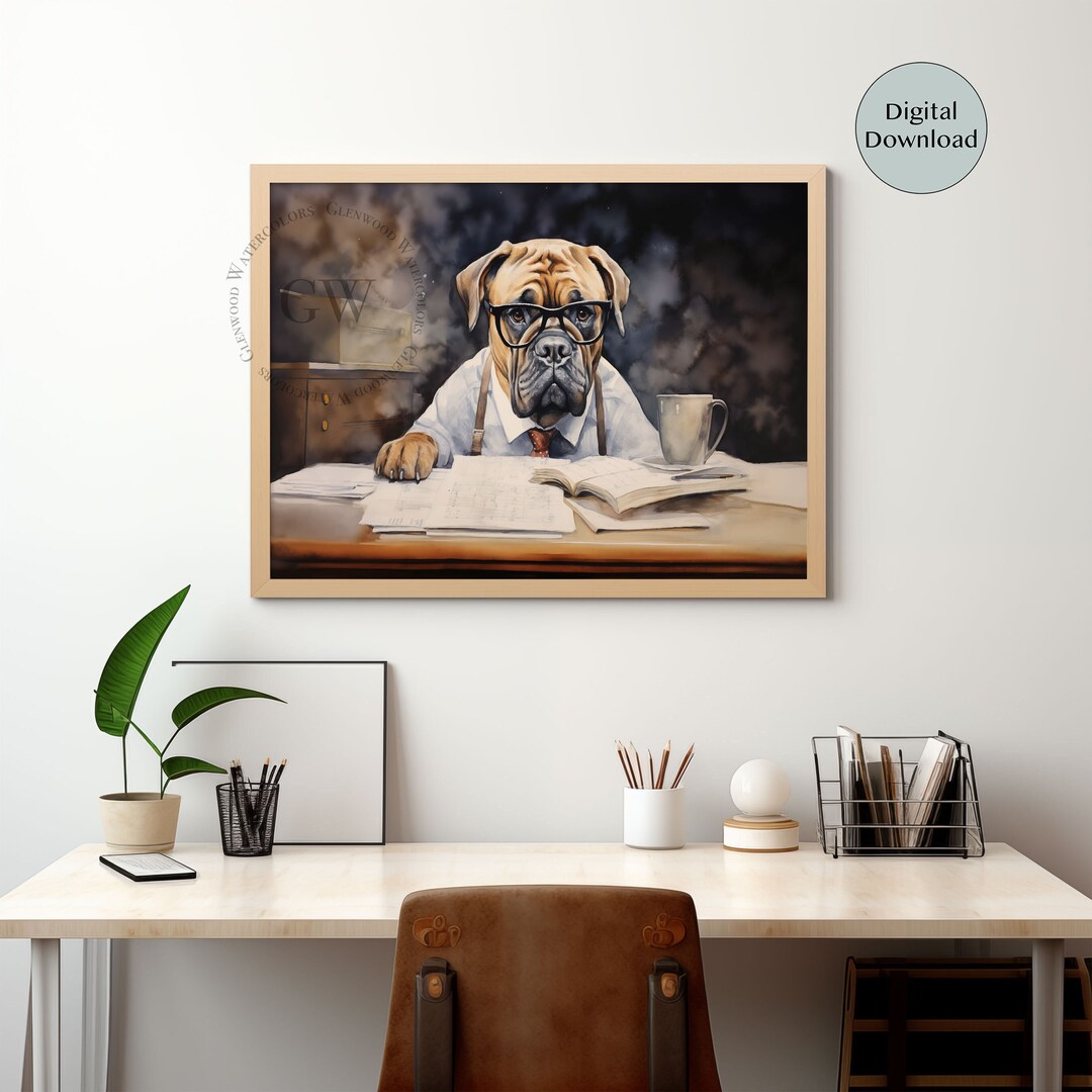 Mastiff Dog Watercolor Digital Download | Pet Art | Unique Pet Decor ...