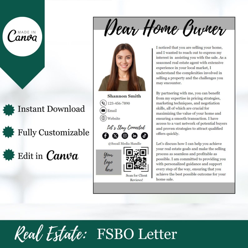 Real Estate FSBO Letter - Etsy