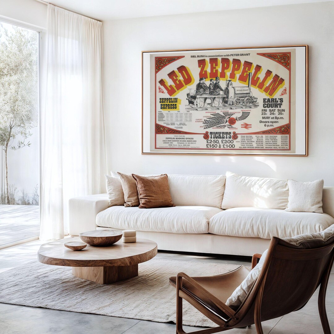 Led Zeppelin Express Posters Digital Wall Art, Vintage Band Concert ...