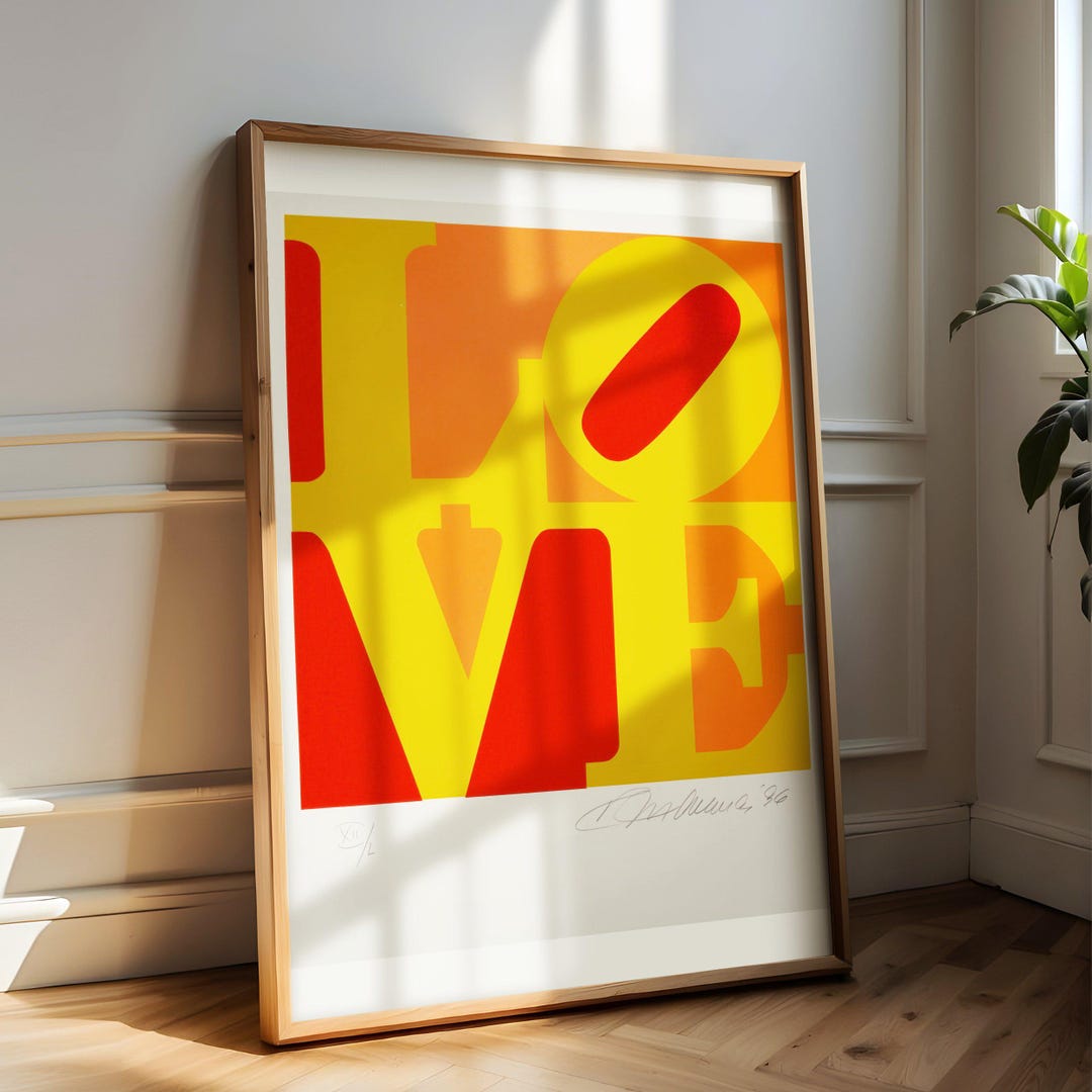 Pop Art Wall Art, Robert Indiana Love Print, 1986 Signed Artwork ...