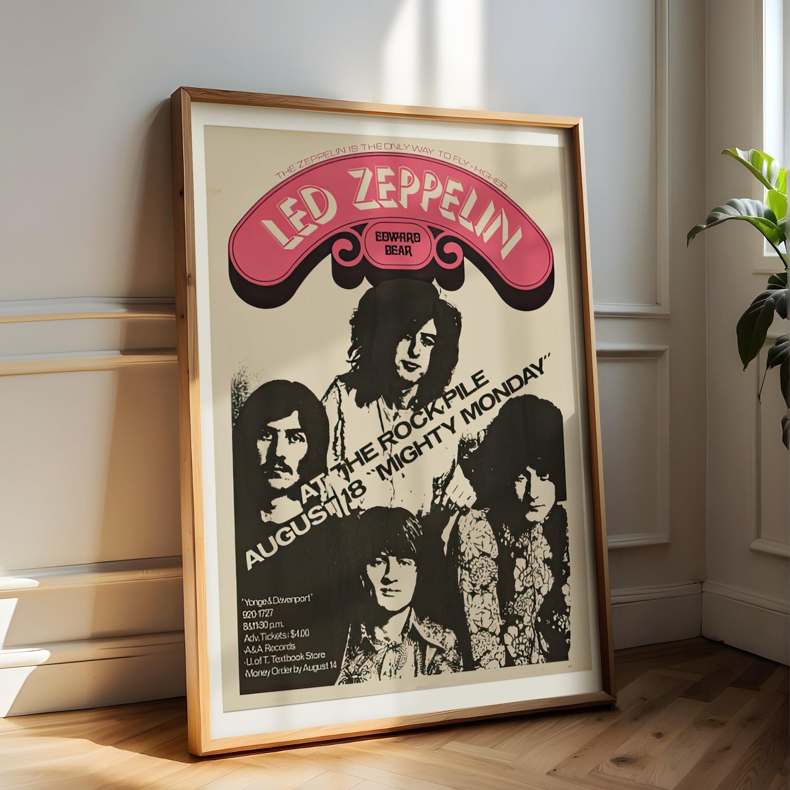 Led Zeppelin Vintage Poster, Retro Concert Wall Art, Rock Band Print ...