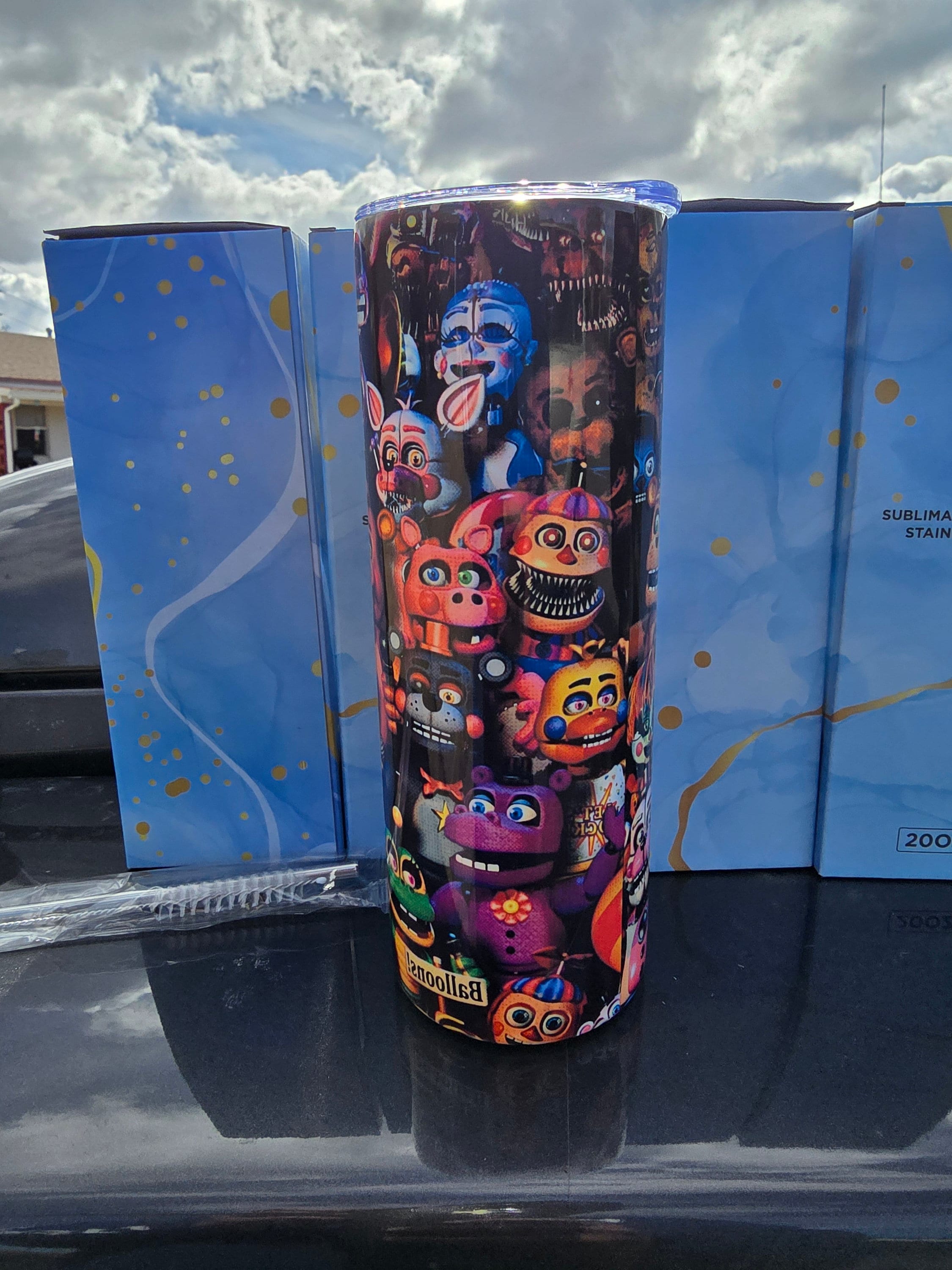 Five Nights at Freddy's Fnaf 20oz Tumbler Cup Mug W/lid, Straw and Box ...
