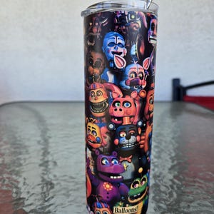 Five Nights at Freddy's Fnaf GLOW in the DARK 20oz Tumbler Cup Mug W ...