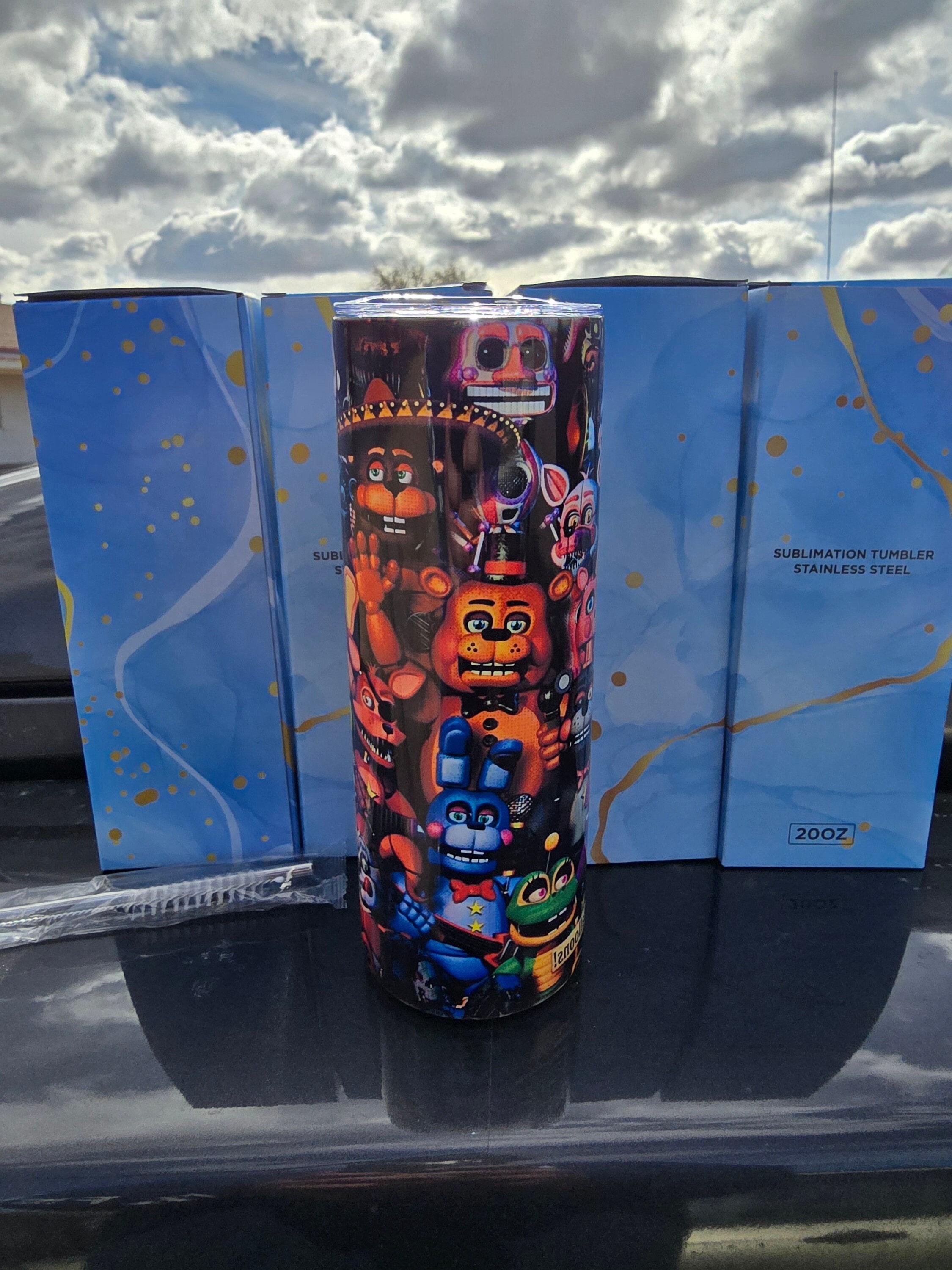 Five Nights at Freddy's Fnaf 20oz Tumbler Cup Mug W/lid, Straw and Box ...