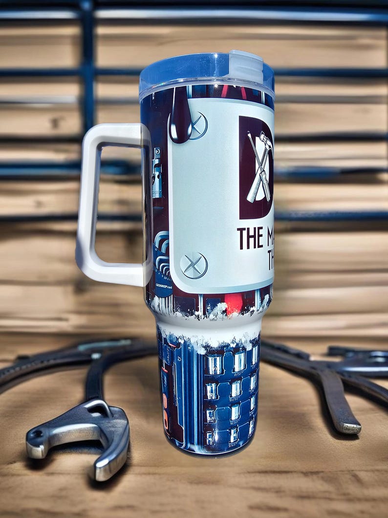Dad 40oz Tumbler - Stainless Steel - Dad Mechanic Cup Mug - Fathers Day ...