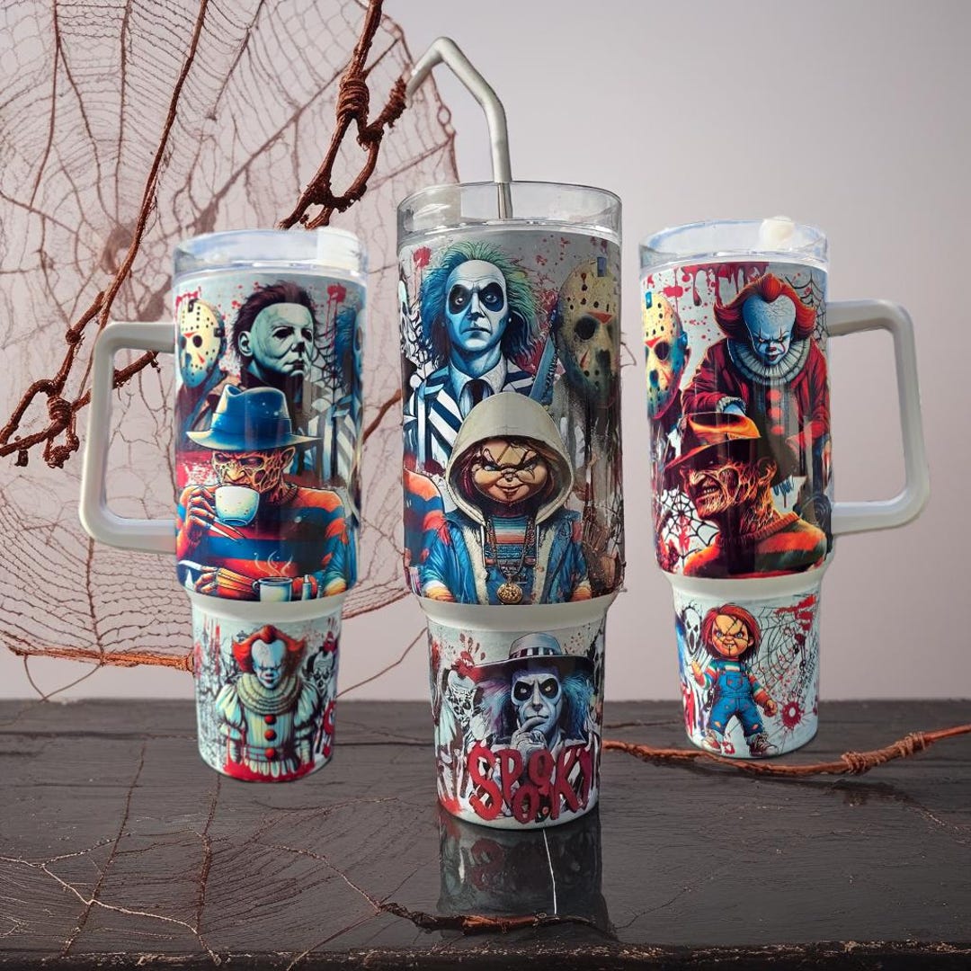 Horror Characters Tumbler | Stainless Steel Insulated Cup for Fans ...