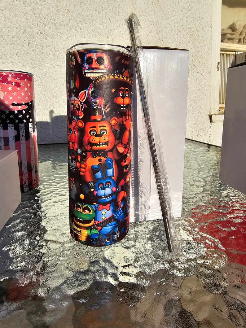 Five Nights at Freddy's Fnaf Red GLOW in the DARK 20oz Tumbler Cup Mug ...