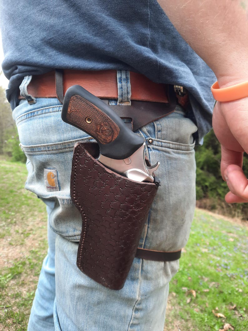 Drop Leg Carry Holster, Custom Revolver Holster, Custom Leather Cowboy ...
