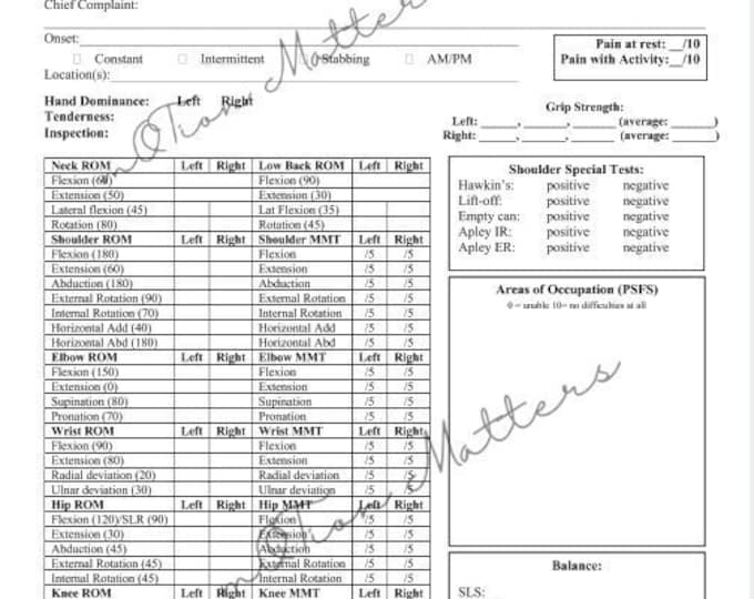 OT Outpatient/orthopedic Evaluation Form - Etsy