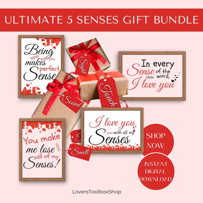 5 Senses Gift Tags, Cards & Ideas - Gift for Boyfriend, Girlfriend ...