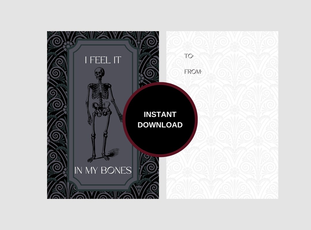 I Feel It in My Bones: Digital Download Goth Greeting Card, Goth ...
