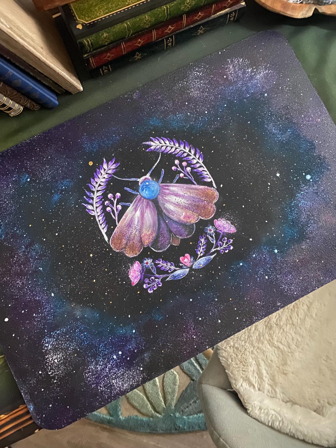 Divination Mat, Tarot Mat, Tarot and Oracle Mat, Hand-painted, Galaxy ...