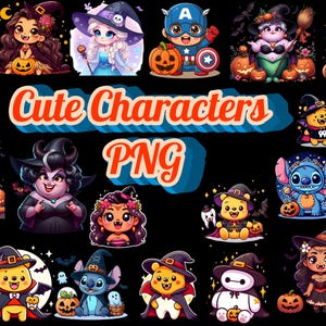 Cute Halloween Characters PNG, Cute Halloween Png Bundle, Spooky Season ...