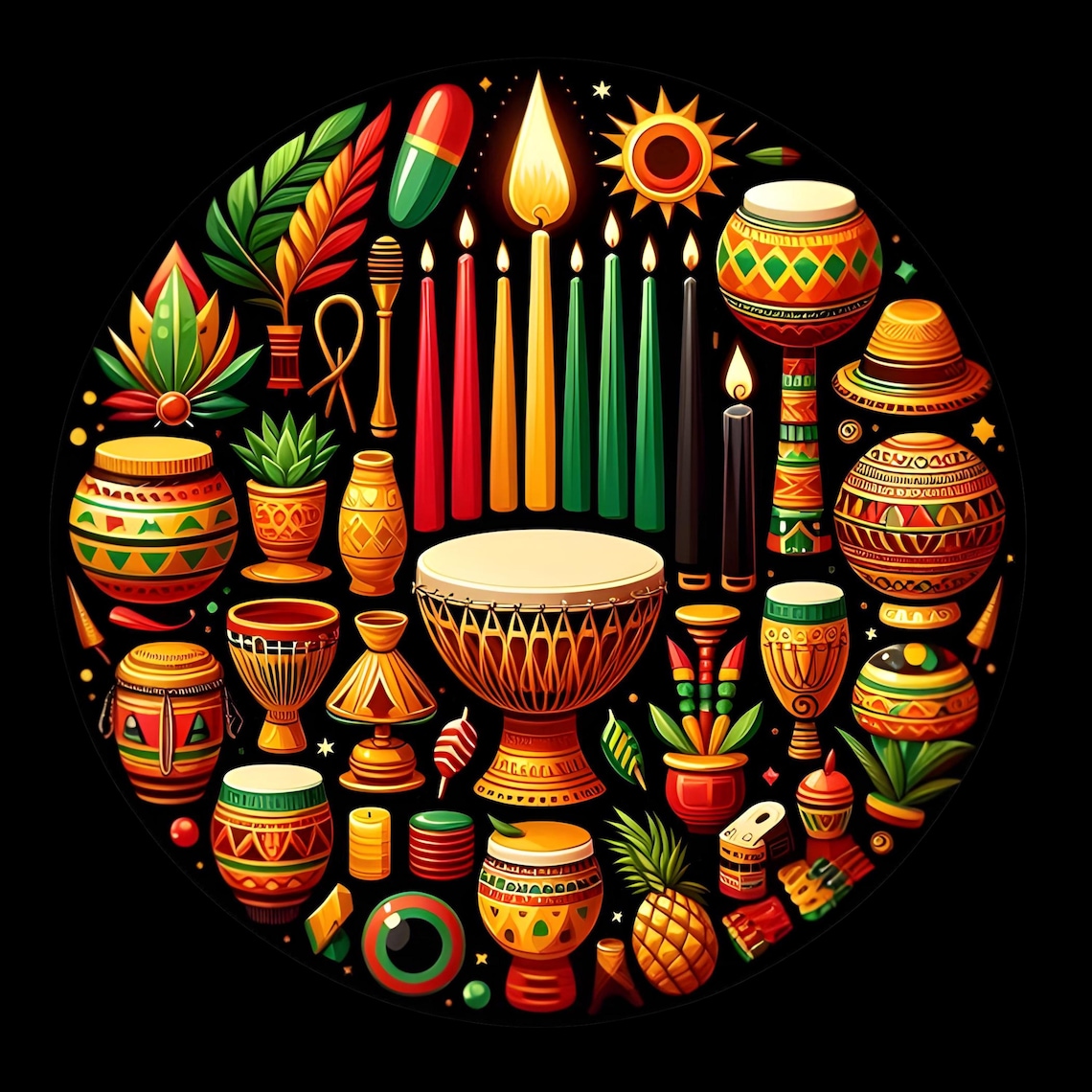 Kwanzaa PNG, African Kwanzaa Digital Download, Holiday Clipart ...