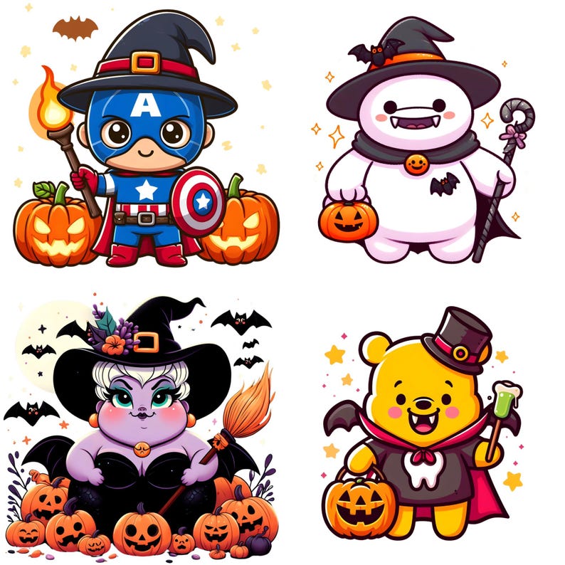 Cute Halloween Characters PNG, Cute Halloween Png Bundle, Spooky Season ...