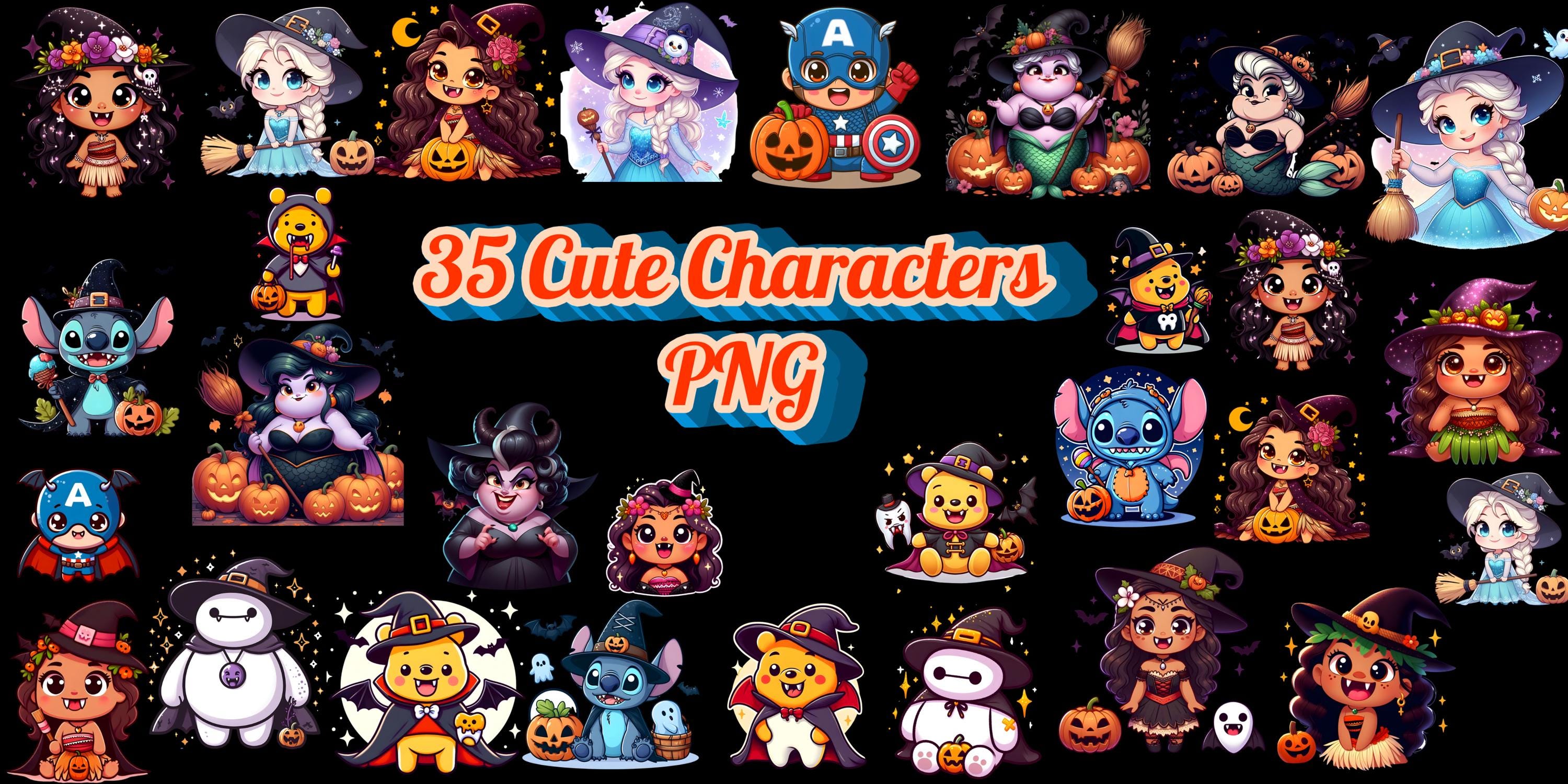 Cute Halloween Characters PNG, Cute Halloween Png Bundle, Spooky Season ...