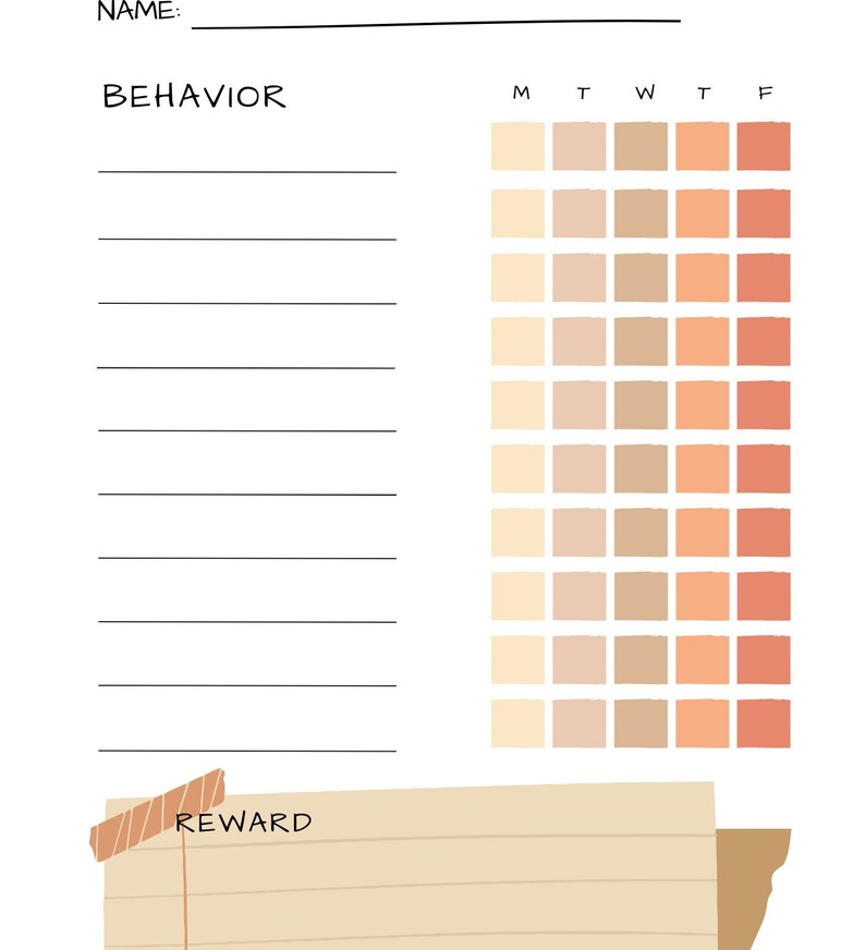 Behavior Chart Printable Behavior Chart for Kids at Home Behavior Chart ...