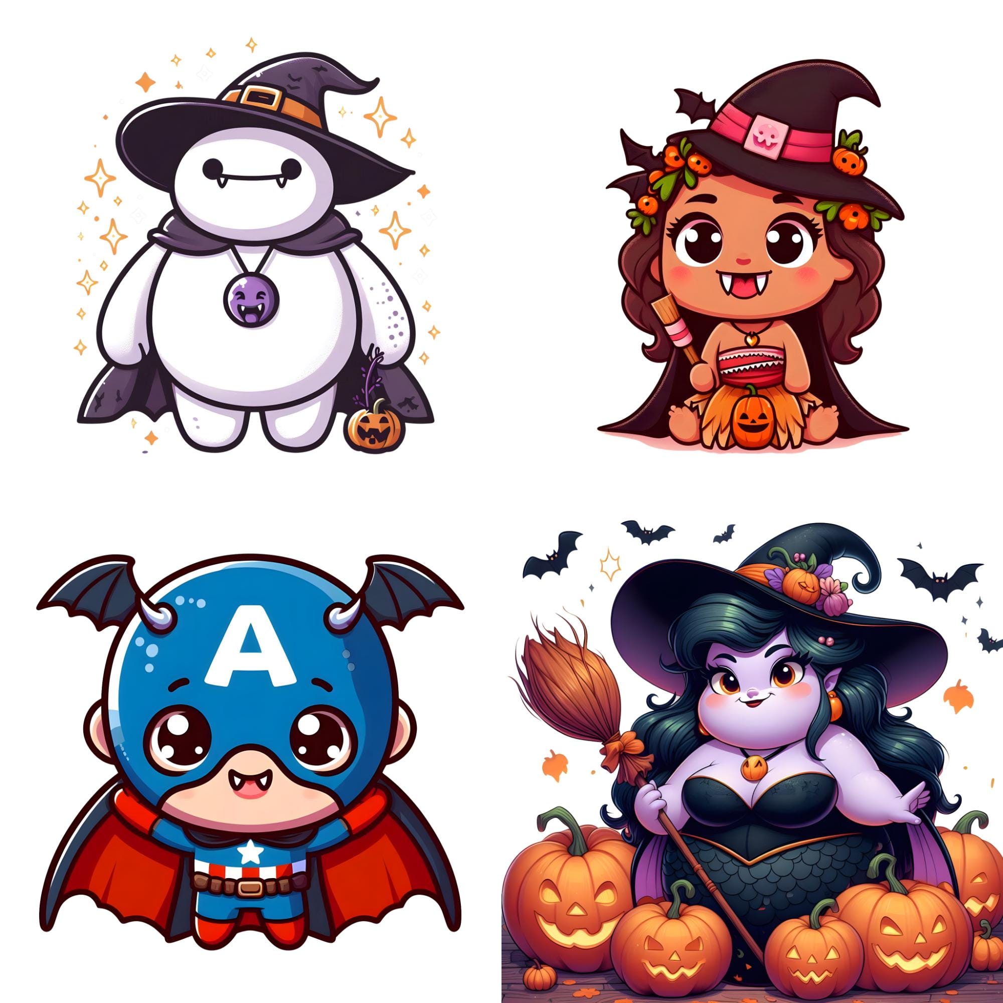 Cute Halloween Characters PNG, Cute Halloween Png Bundle, Spooky Season ...