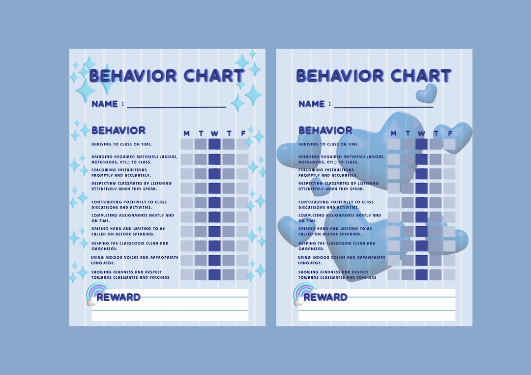 Behavior Chart Printable Behavior Chart for Kids at Home Behavior Chart ...