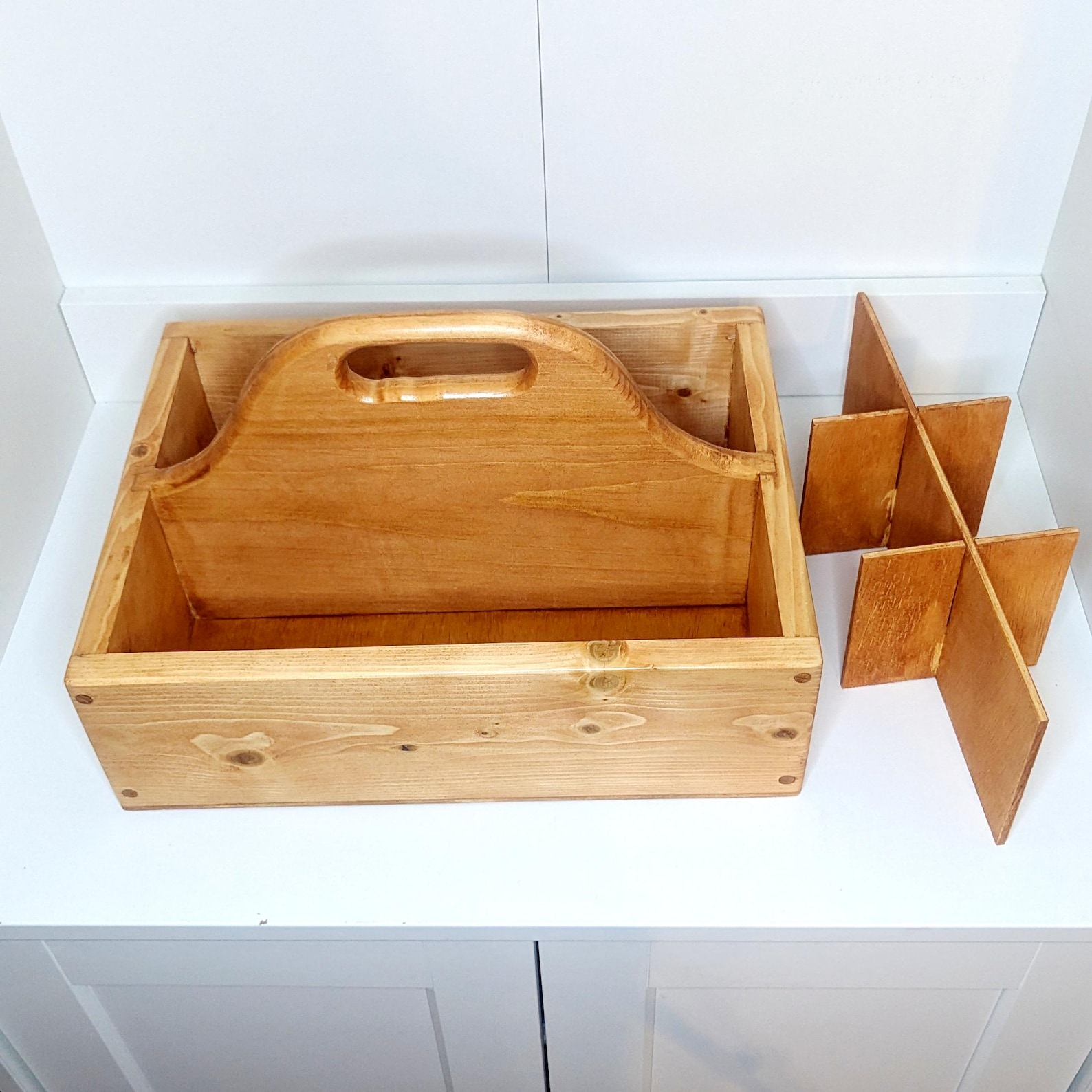 Handmade Wooden Desk Organizer – Yarn, Craft & Pen Caddy - Etsy