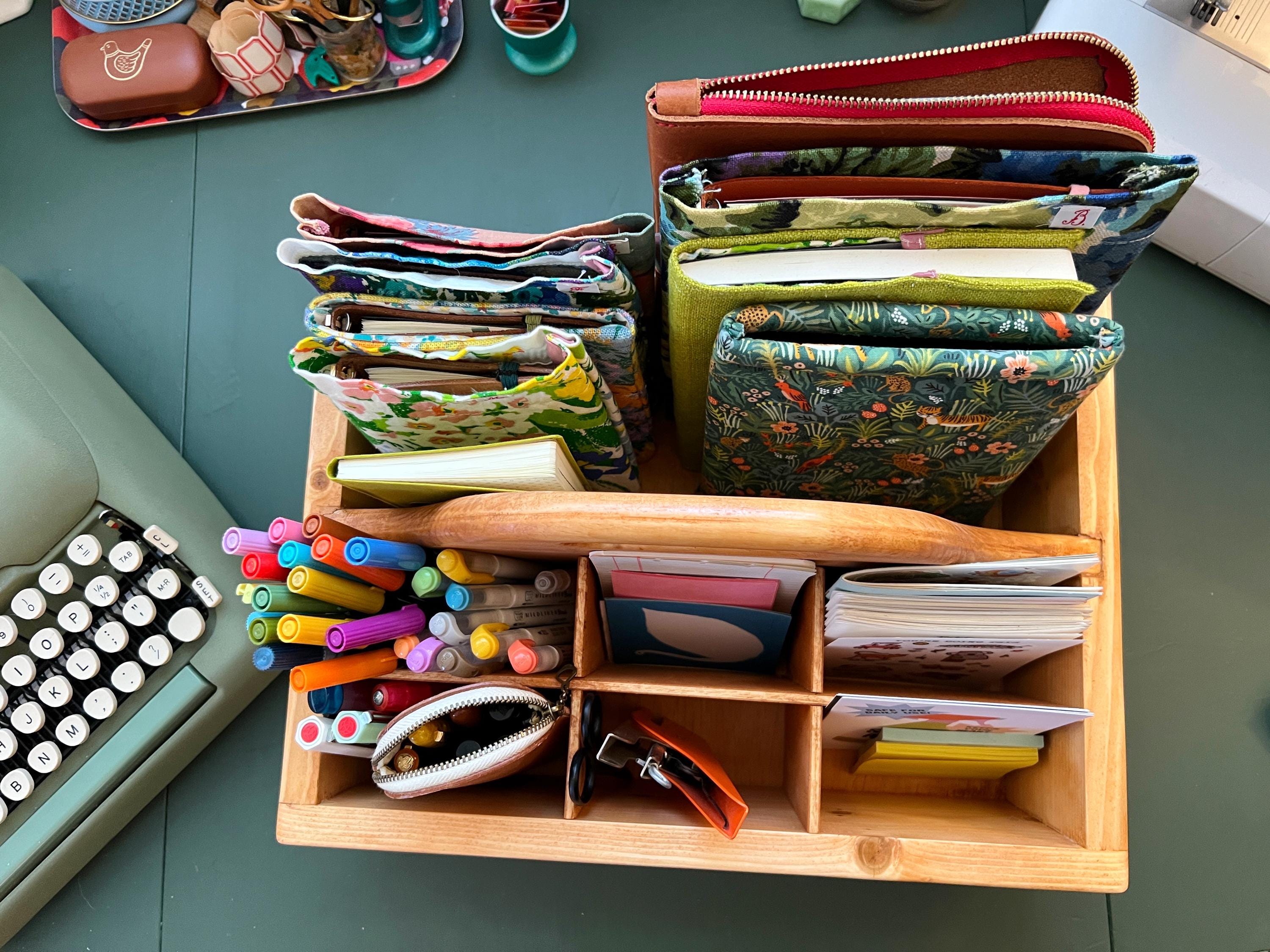 Handmade Wooden Desk Organizer – Yarn, Craft & Pen Caddy - Etsy