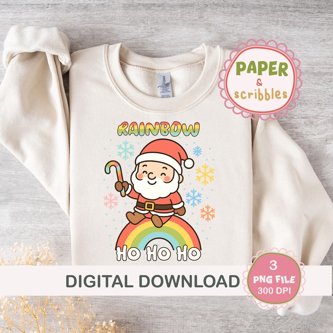 Rainbow Santa PNG, Festive Clipart, Santa Rainbow Illustration ...