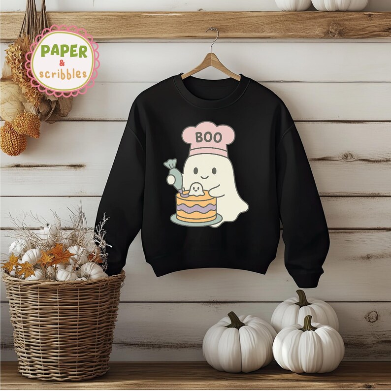 Adorable Ghost Chef - Spooky Delights Digital PNG Image, Spooky Cute ...