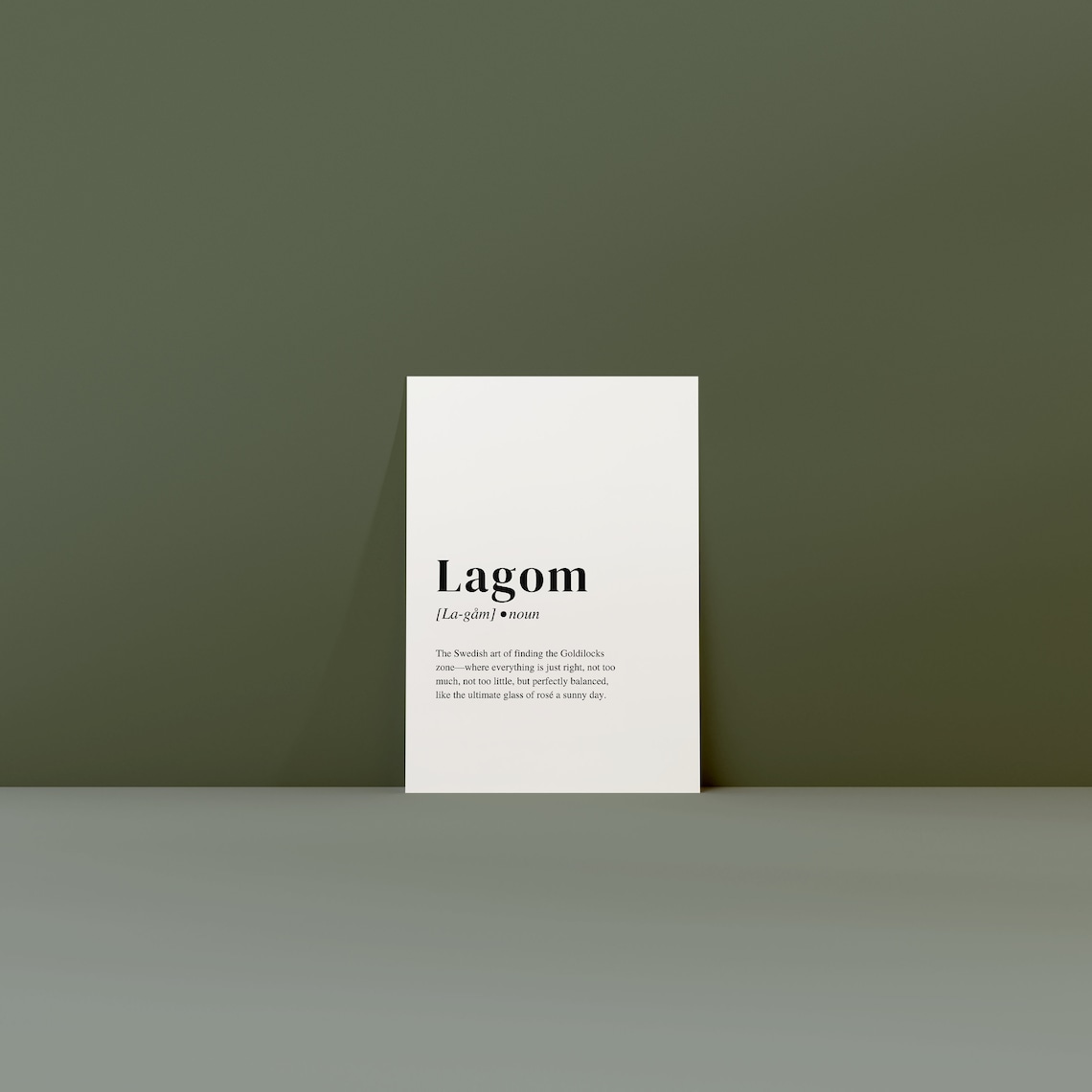Lagom Definition Print, Minimalist Swedish Lifestyle Wall Art ...
