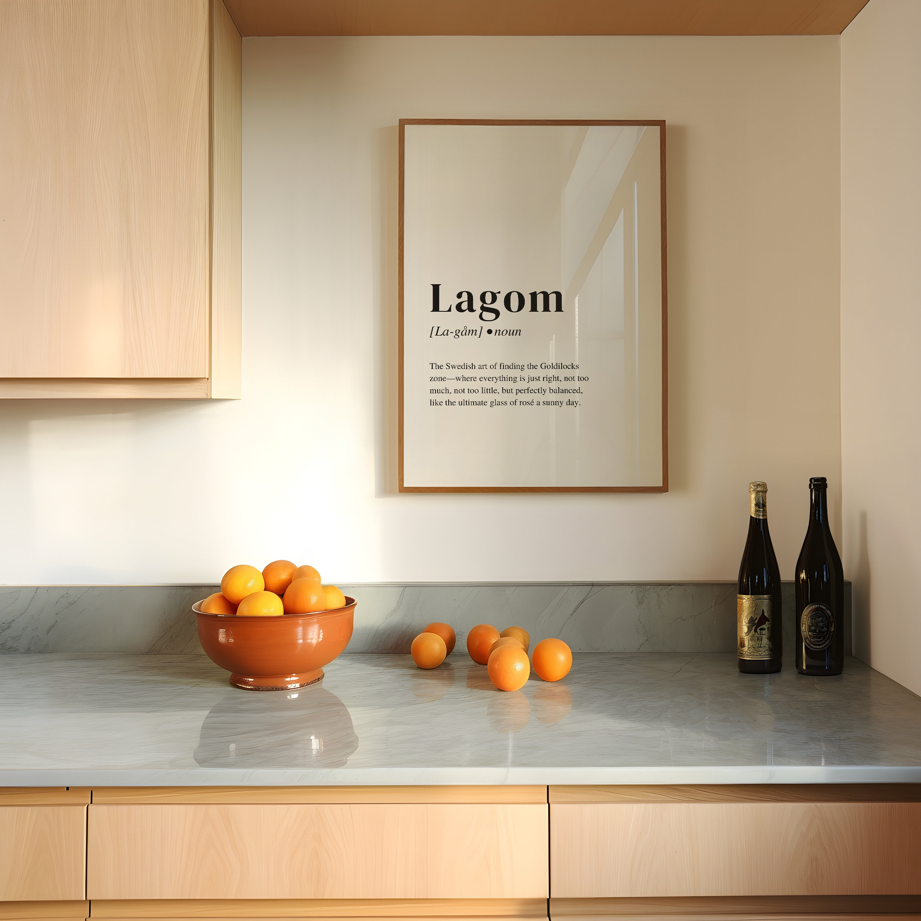 Lagom Definition Print, Minimalist Swedish Lifestyle Wall Art ...