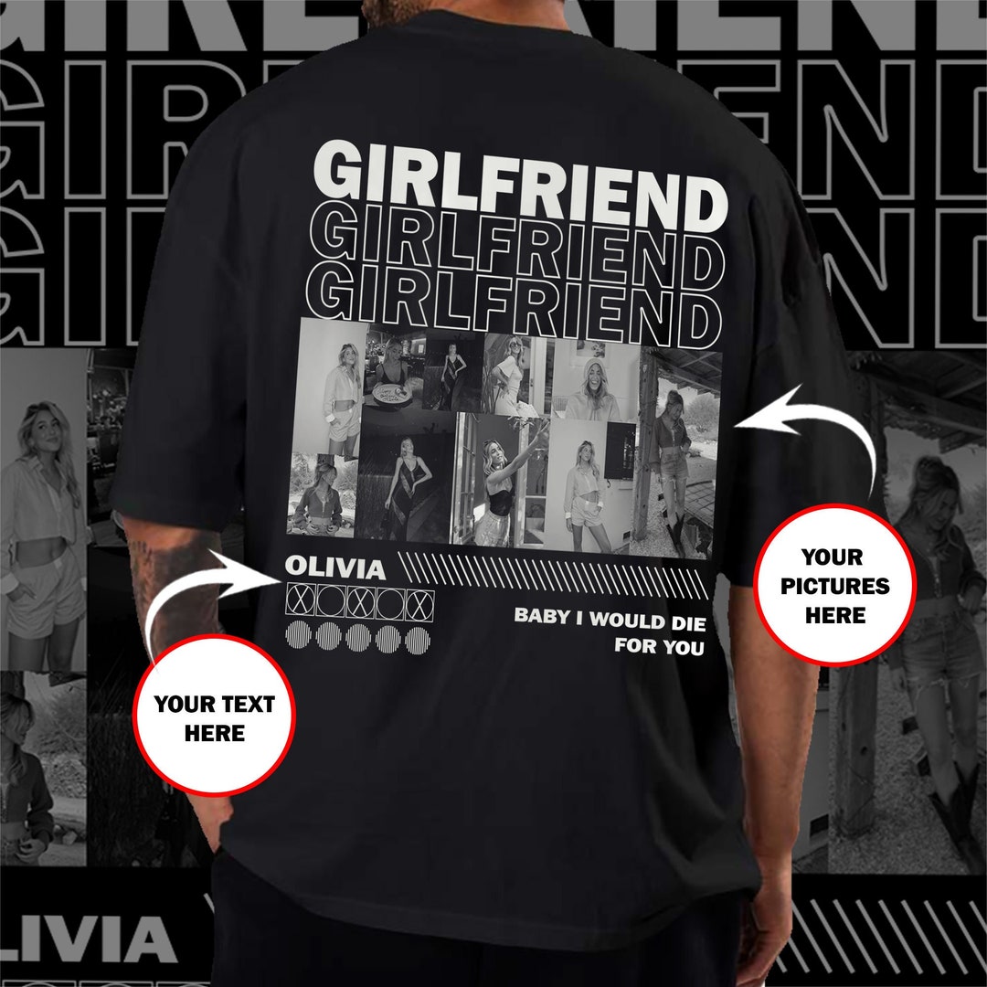 Custom GF Shirt Gifts for Boyfriend Birthday, Personalized Photo Tshirt ...