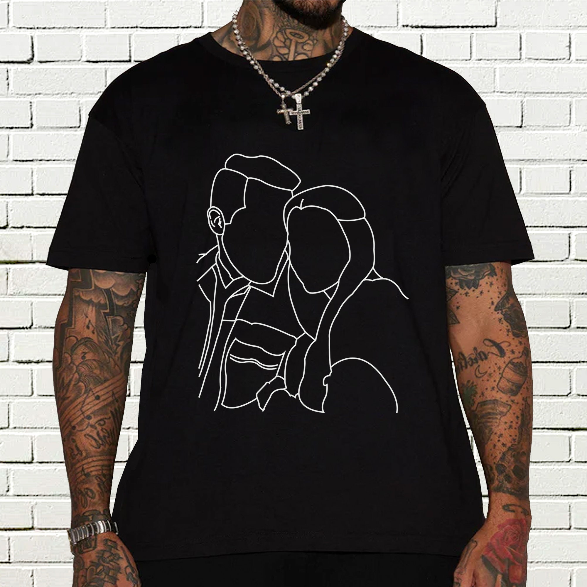 Custom Portrait Photo Tee Shirt, Personalized Picture Sketch Sweatshirt ...