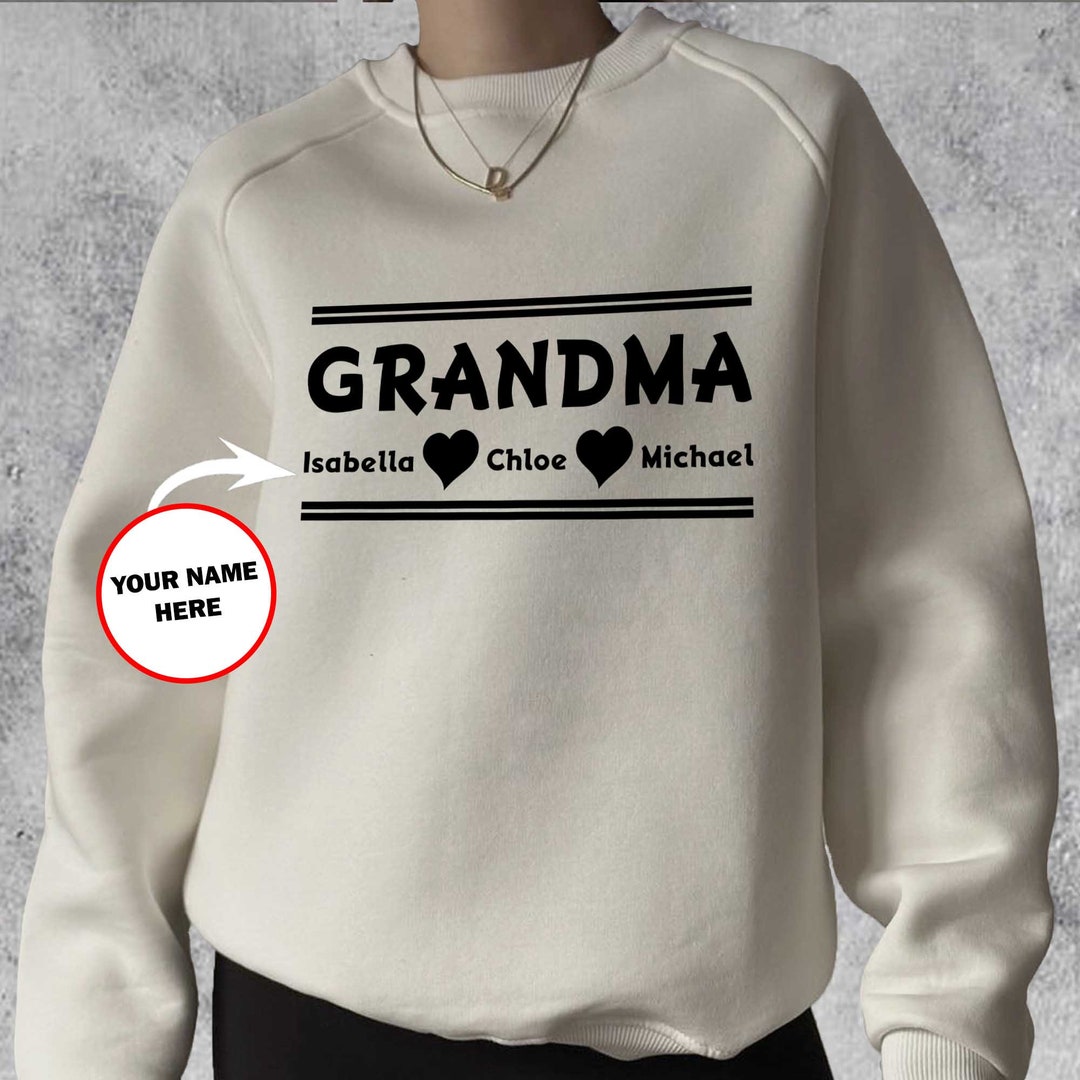 Custom Grandma Sweatshirt, Personalize Grand Kid Name Sweater ...