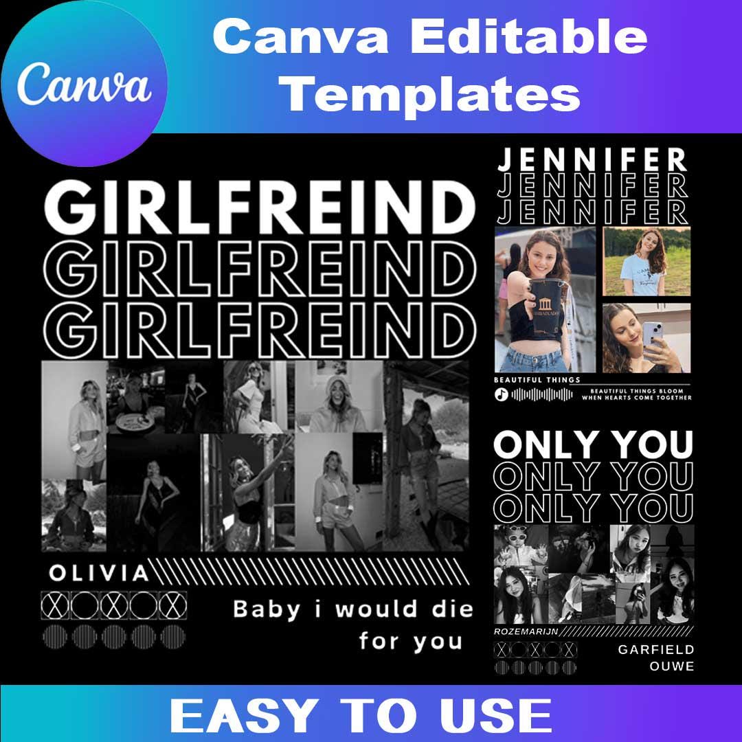 Girlfriend Canva Editable Template, Custom Bootleg Rap Photo Design ...