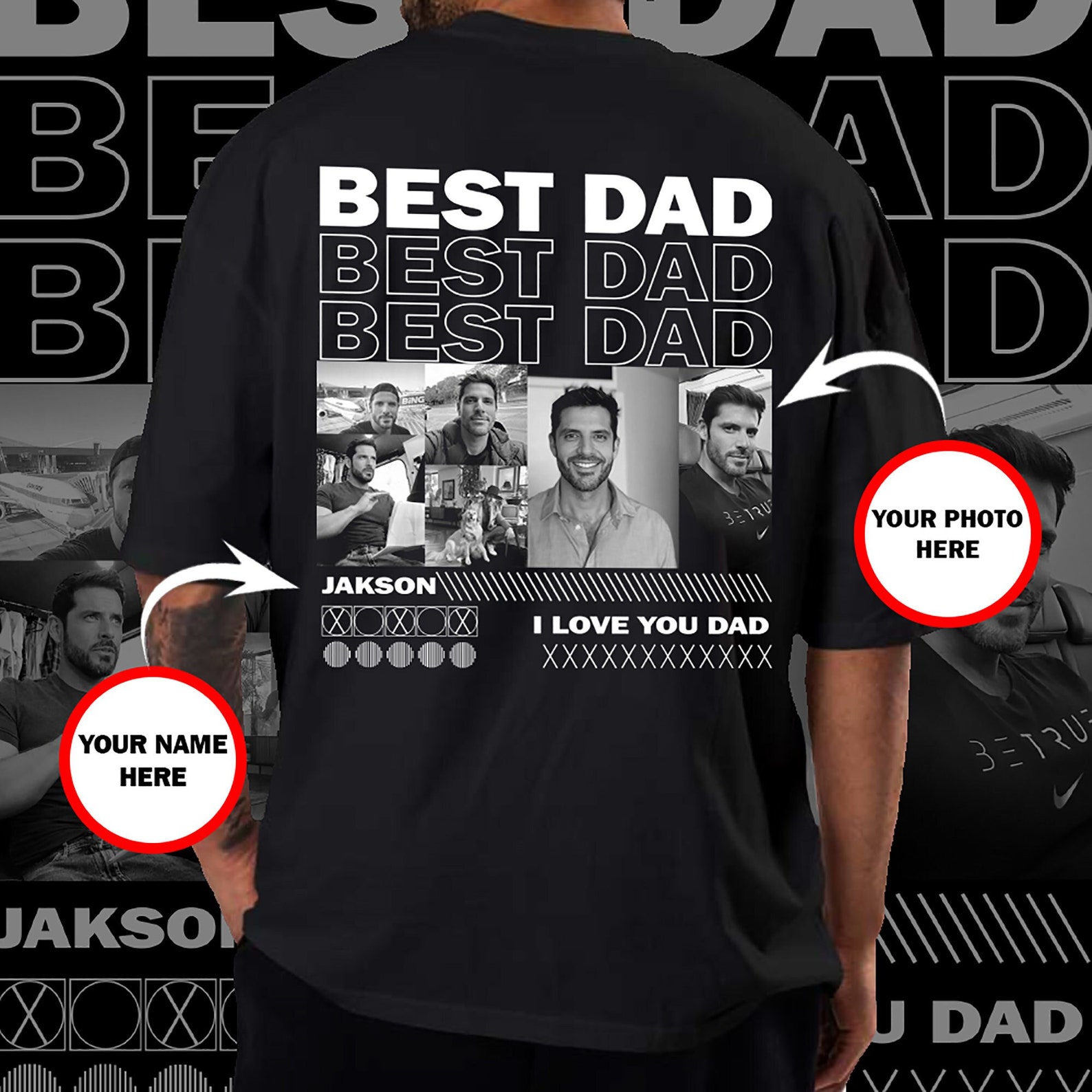 Best Dad Tee Shirts Gift, Custom Your Dads T-shirt With Photo and Name ...