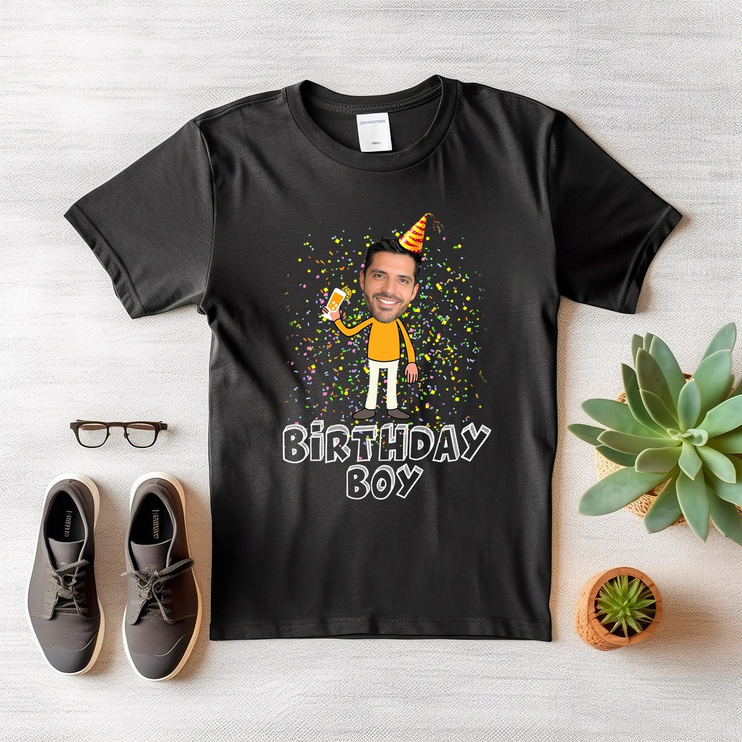 Custom Birthday Photo Tee Shirt, Personalized Bday Party Tshirt ...
